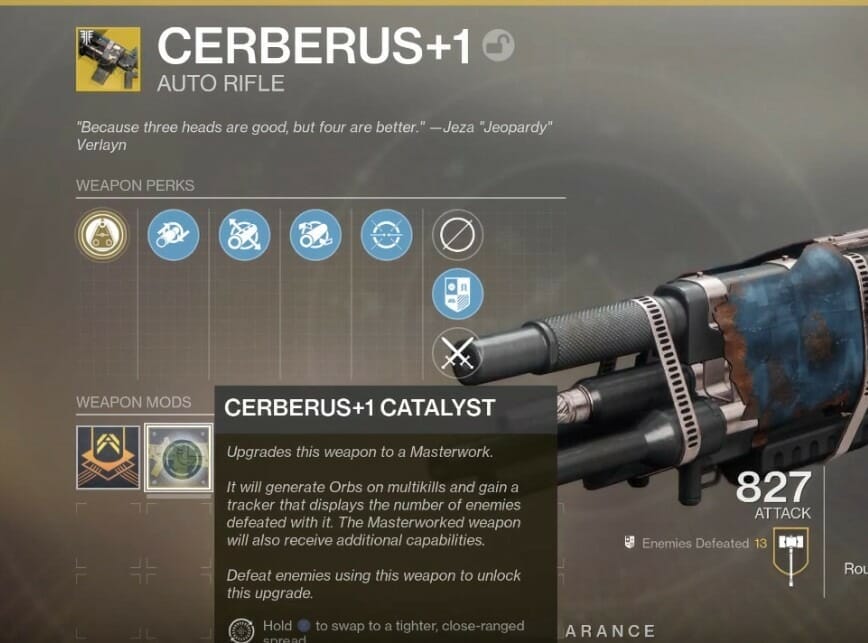 Destiny 2 - How To Get Ace of Spades, Cerberus+1 Catalyst