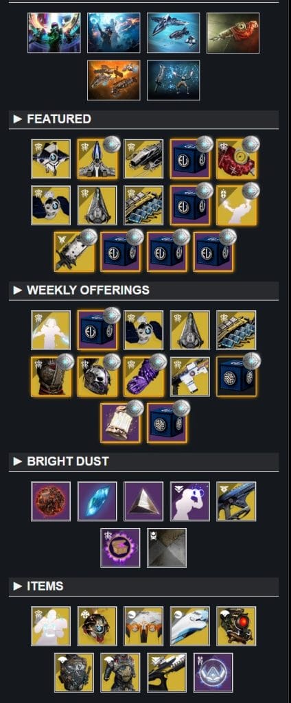 Destiny 2: Eververse Weekly Inventory September 2022 [Season 18]
